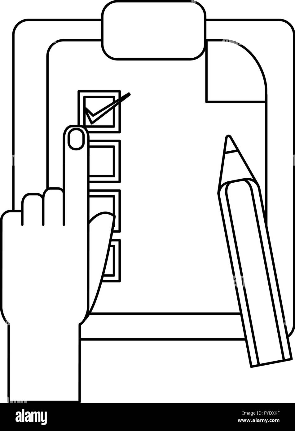 Tasks on clipboard in black and white Stock Vector Image & Art - Alamy