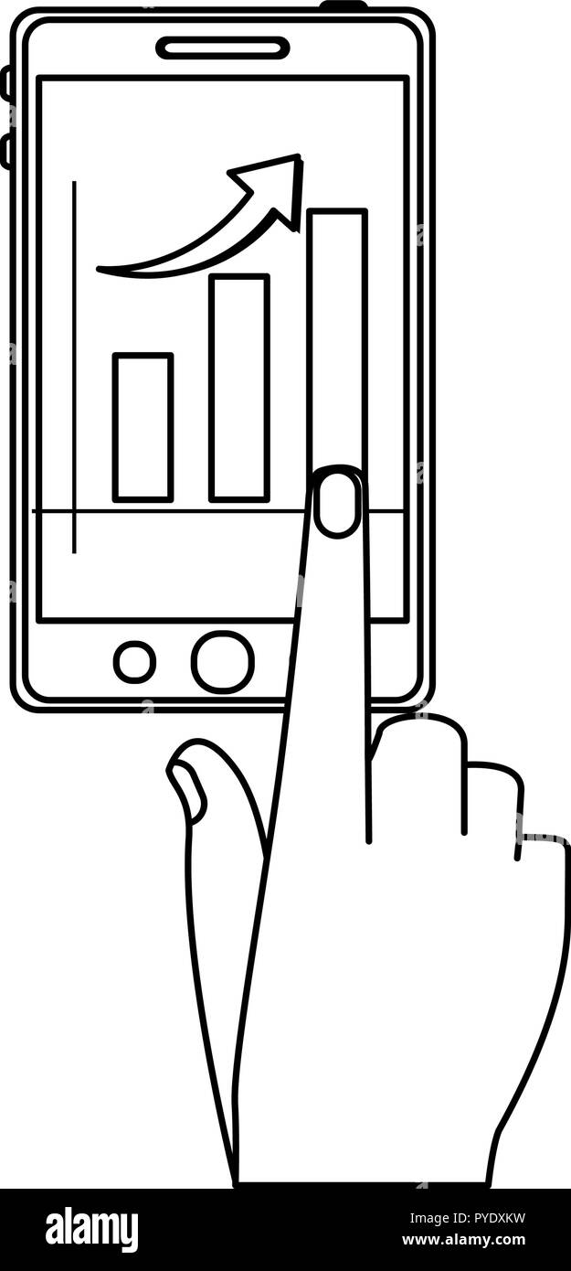 Data woman chart vector statistics analysis Black and White Stock ...