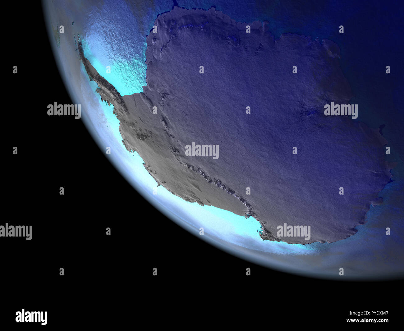 Antarctica from space on a beautifully crafted 3D model of Earth with ...