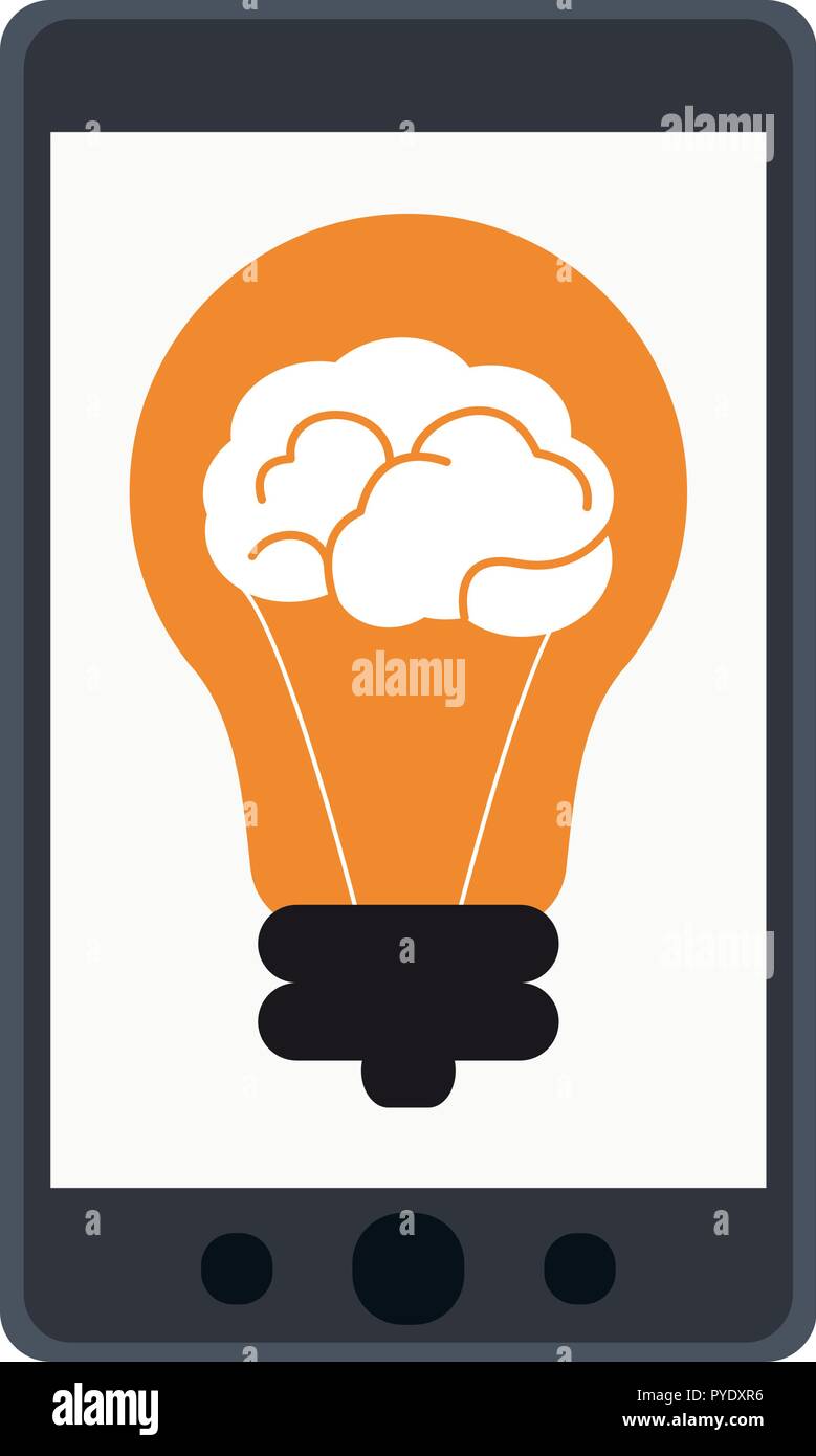 Smartphone with brain Stock Vector Image & Art - Alamy