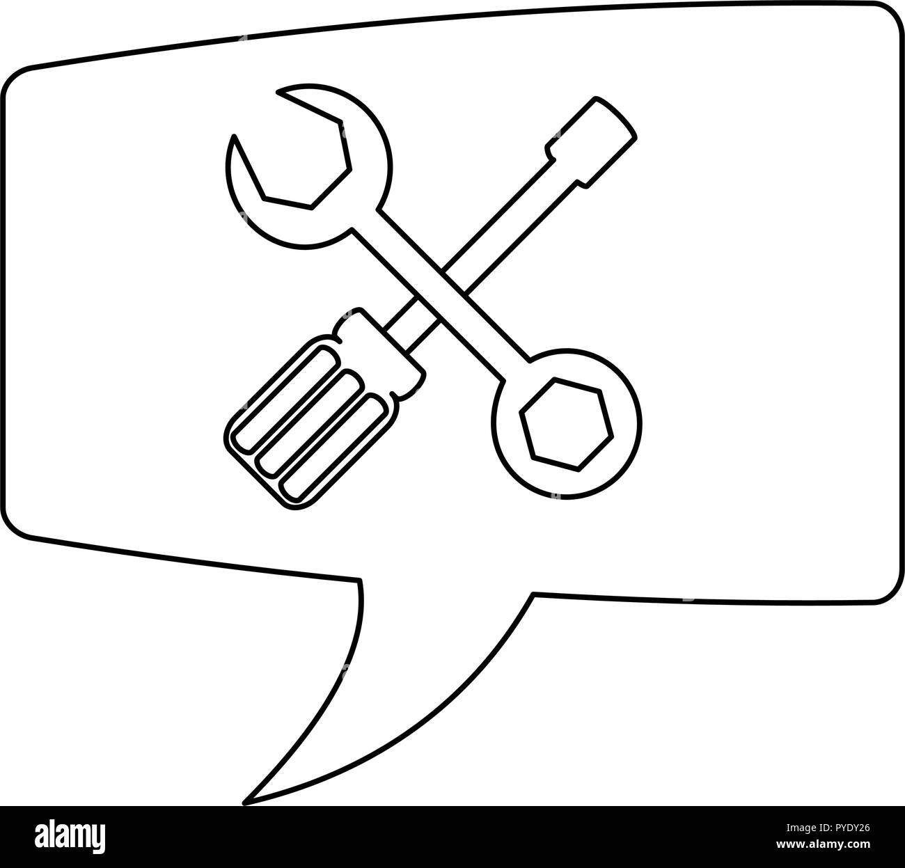 Technical support service in black and white Stock Vector Image & Art ...