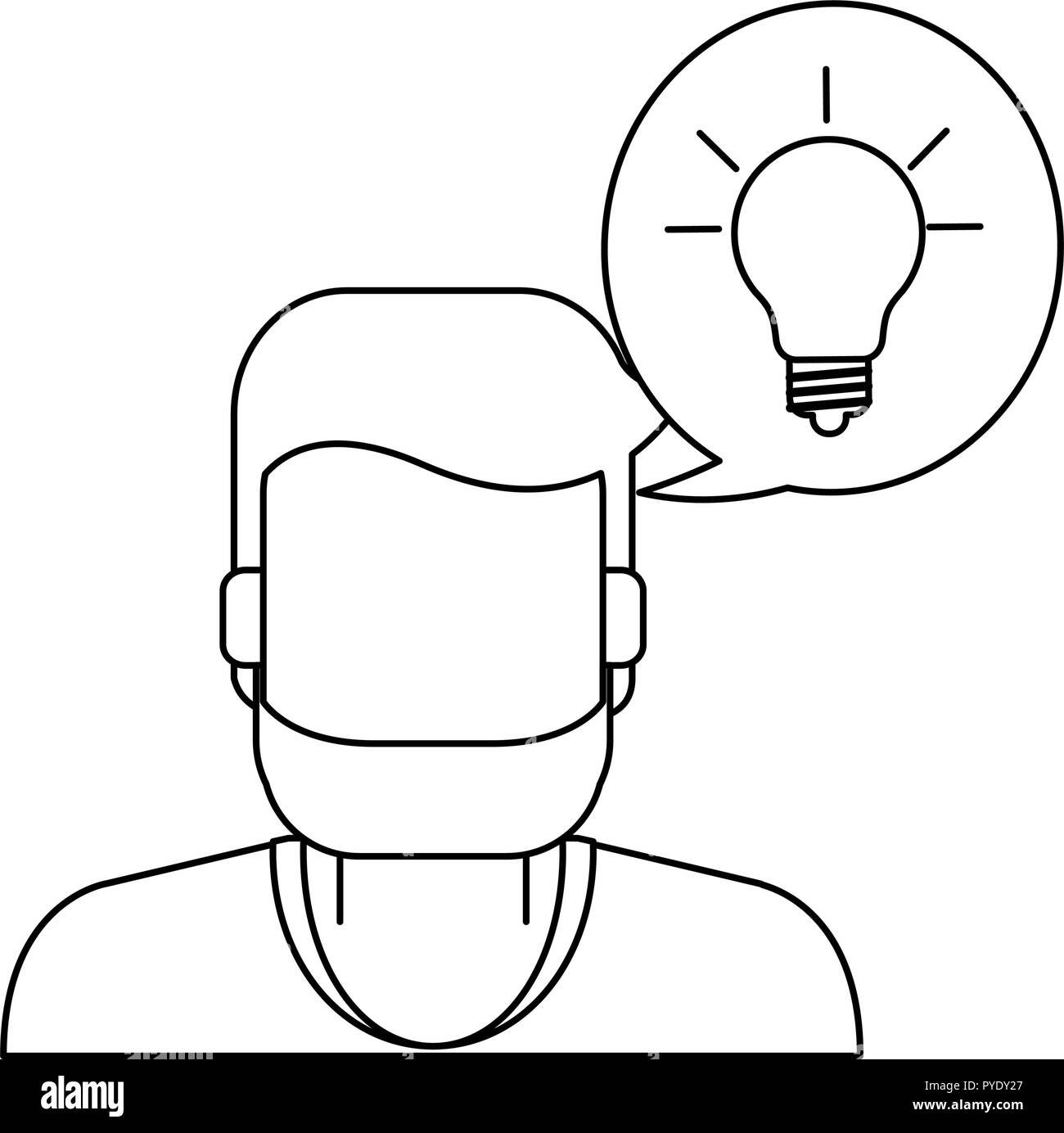 Man talking of idea in black and white Stock Vector Image & Art - Alamy