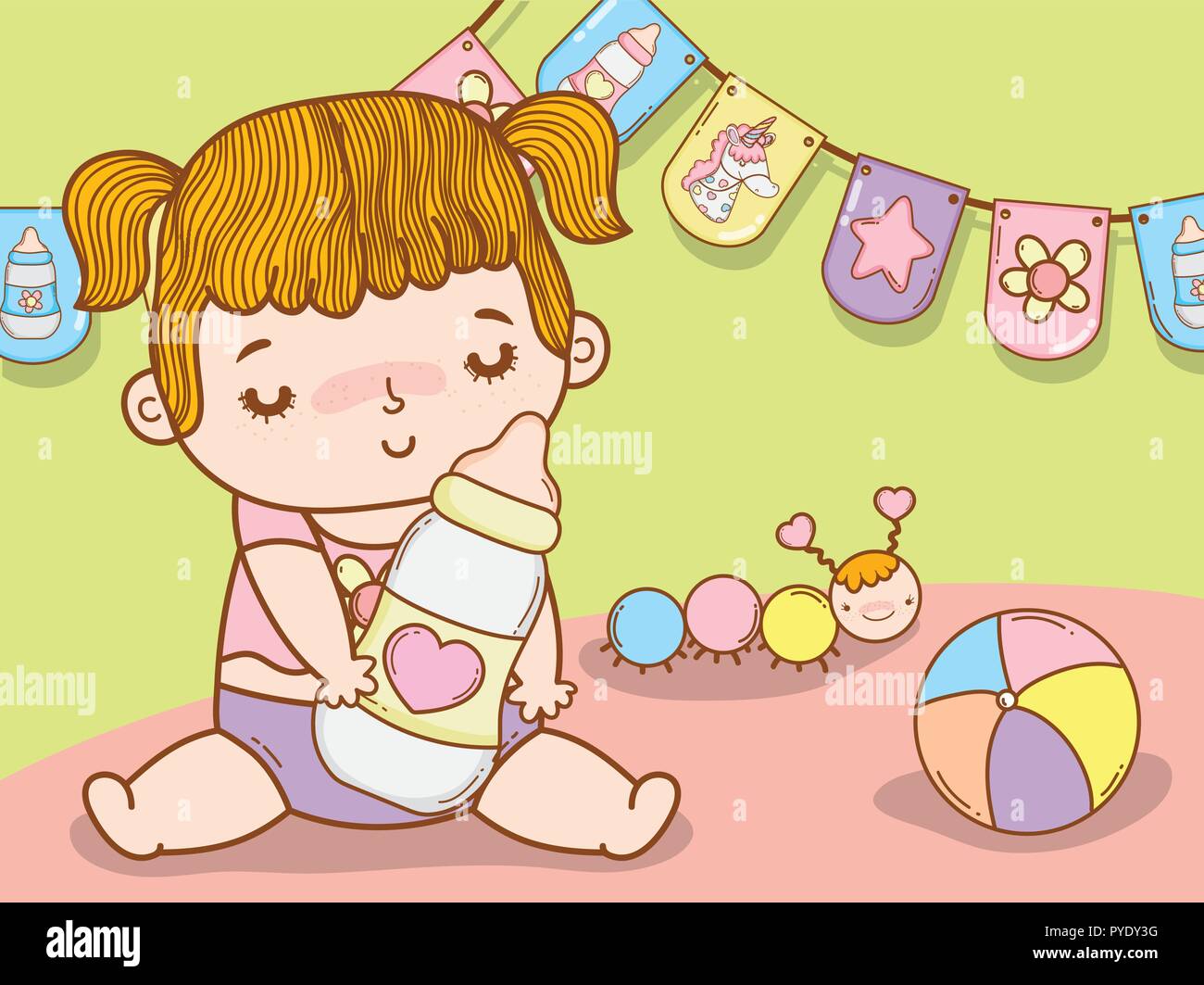 Mother feeding bottle baby Stock Vector Images - Alamy