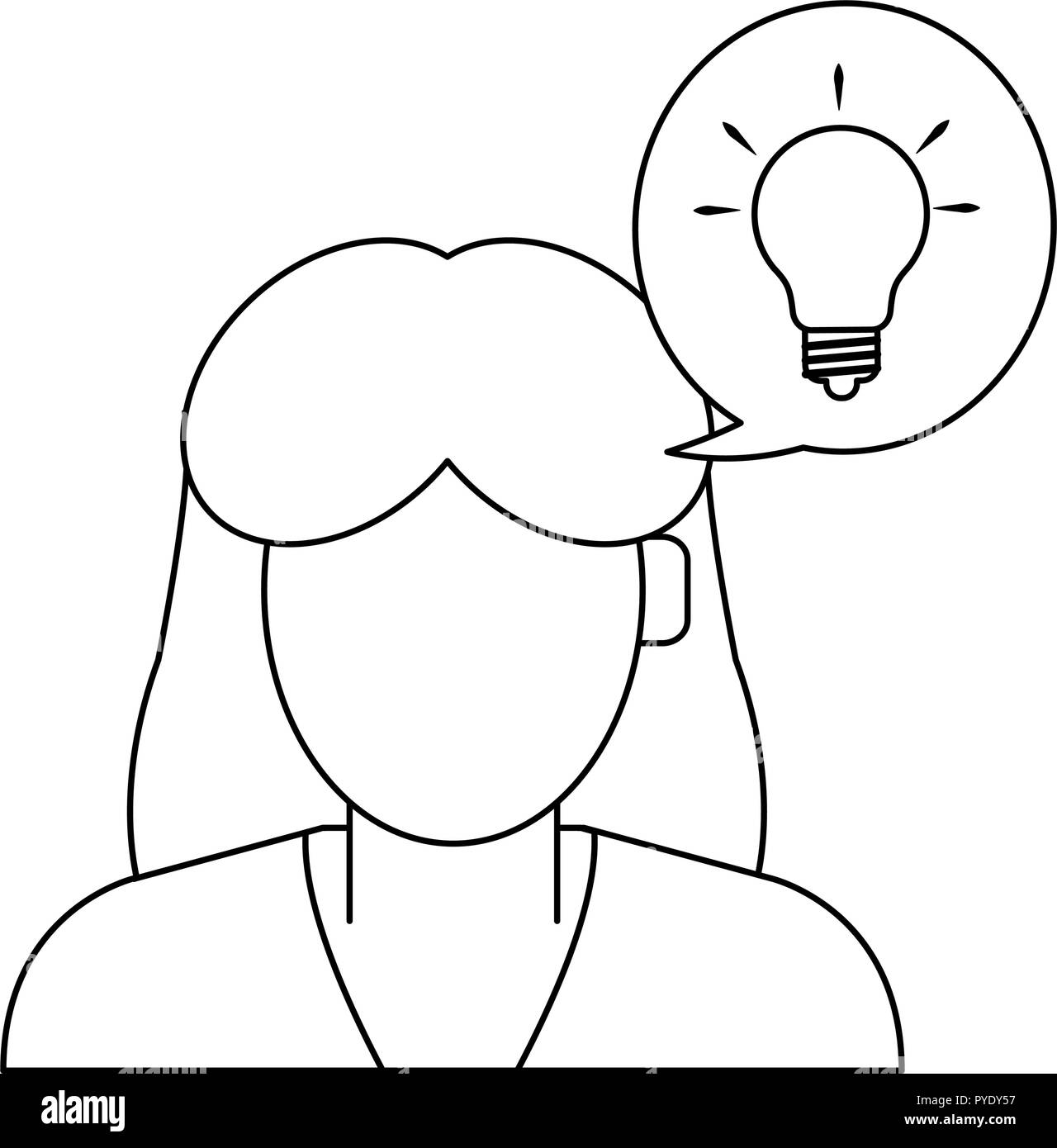 Businesswoman with idea in black and white Stock Vector Image & Art - Alamy