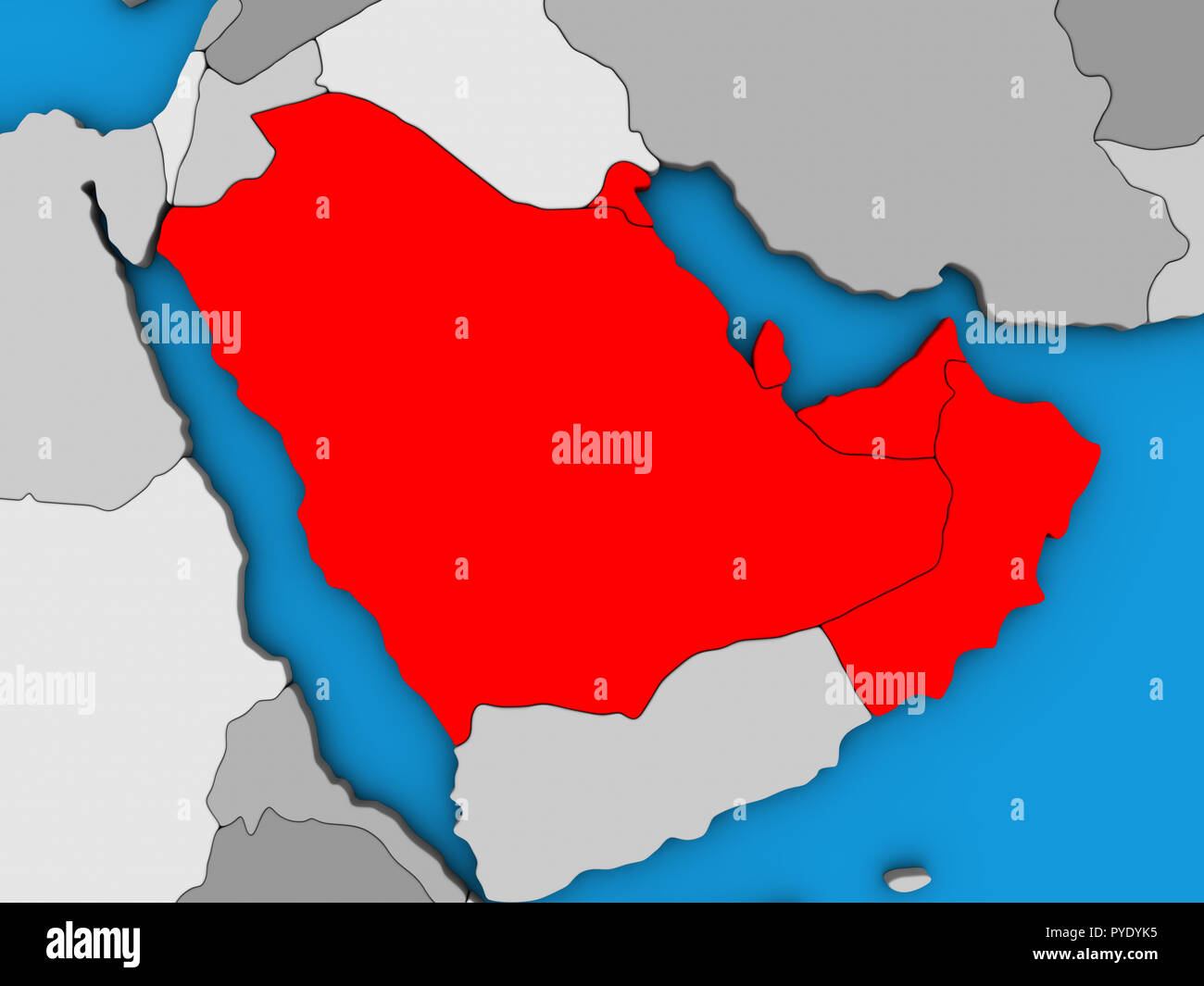 Map of gulf cooperation council hi-res stock photography and images - Alamy