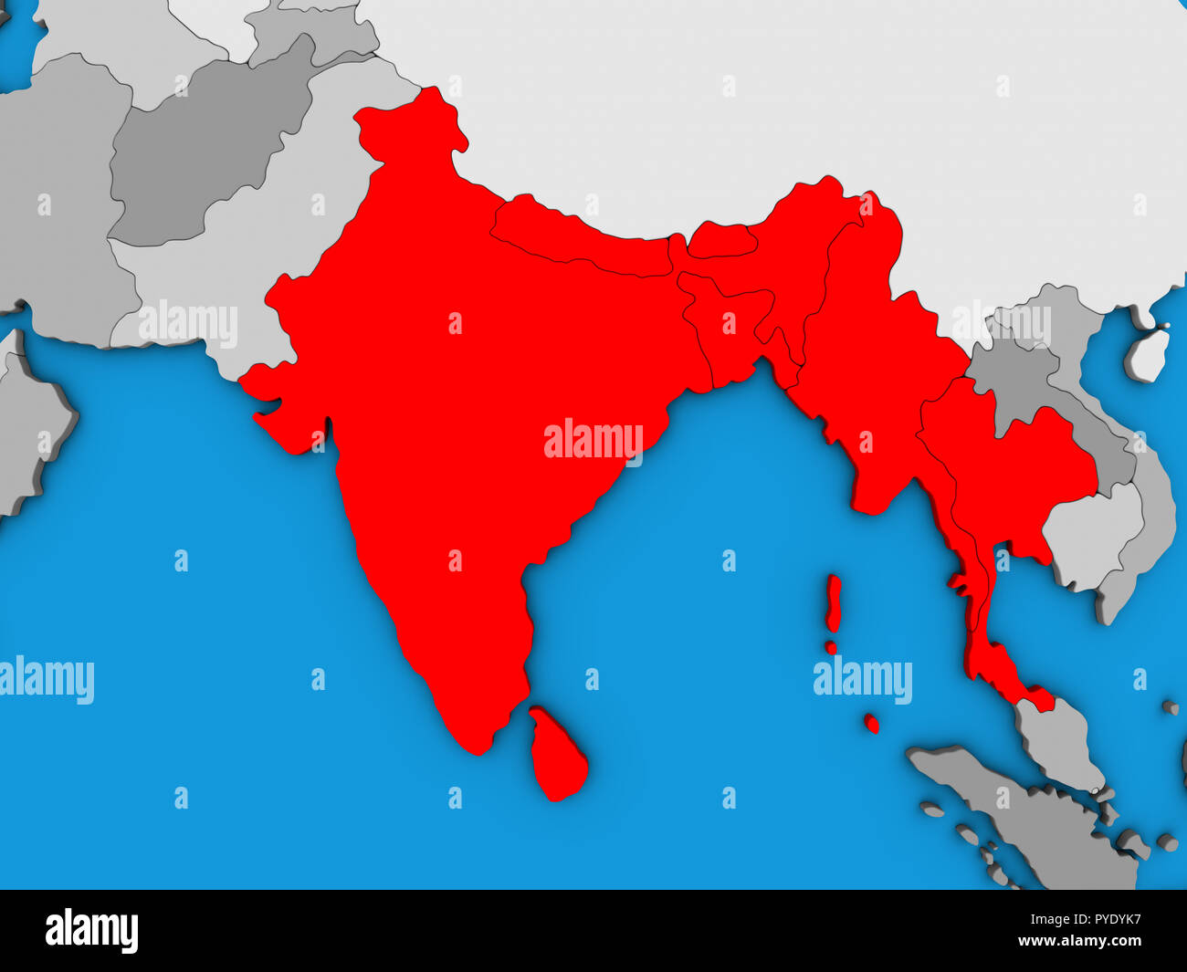 Bay of bengal map with states hi-res stock photography and images - Alamy