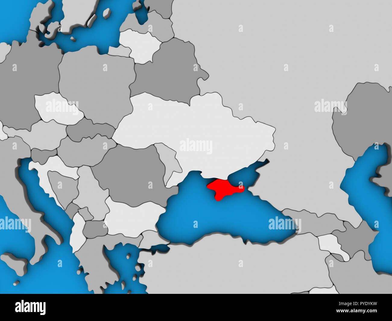 Crimea on blue political 3D globe. 3D illustration Stock Photo - Alamy