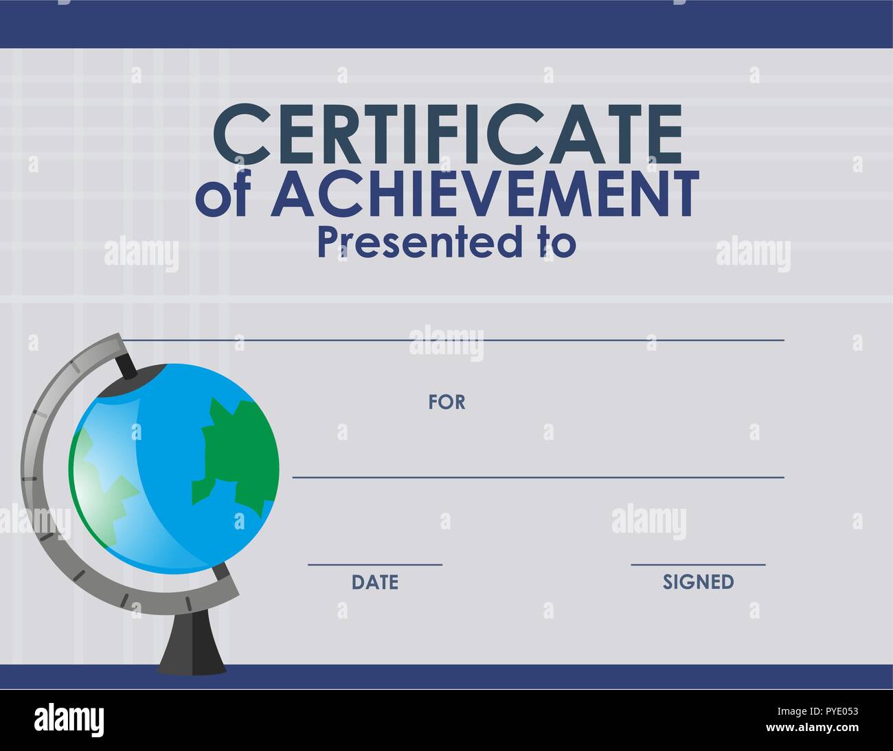 Certificate template with globe illustration Stock Vector Image & Art ...