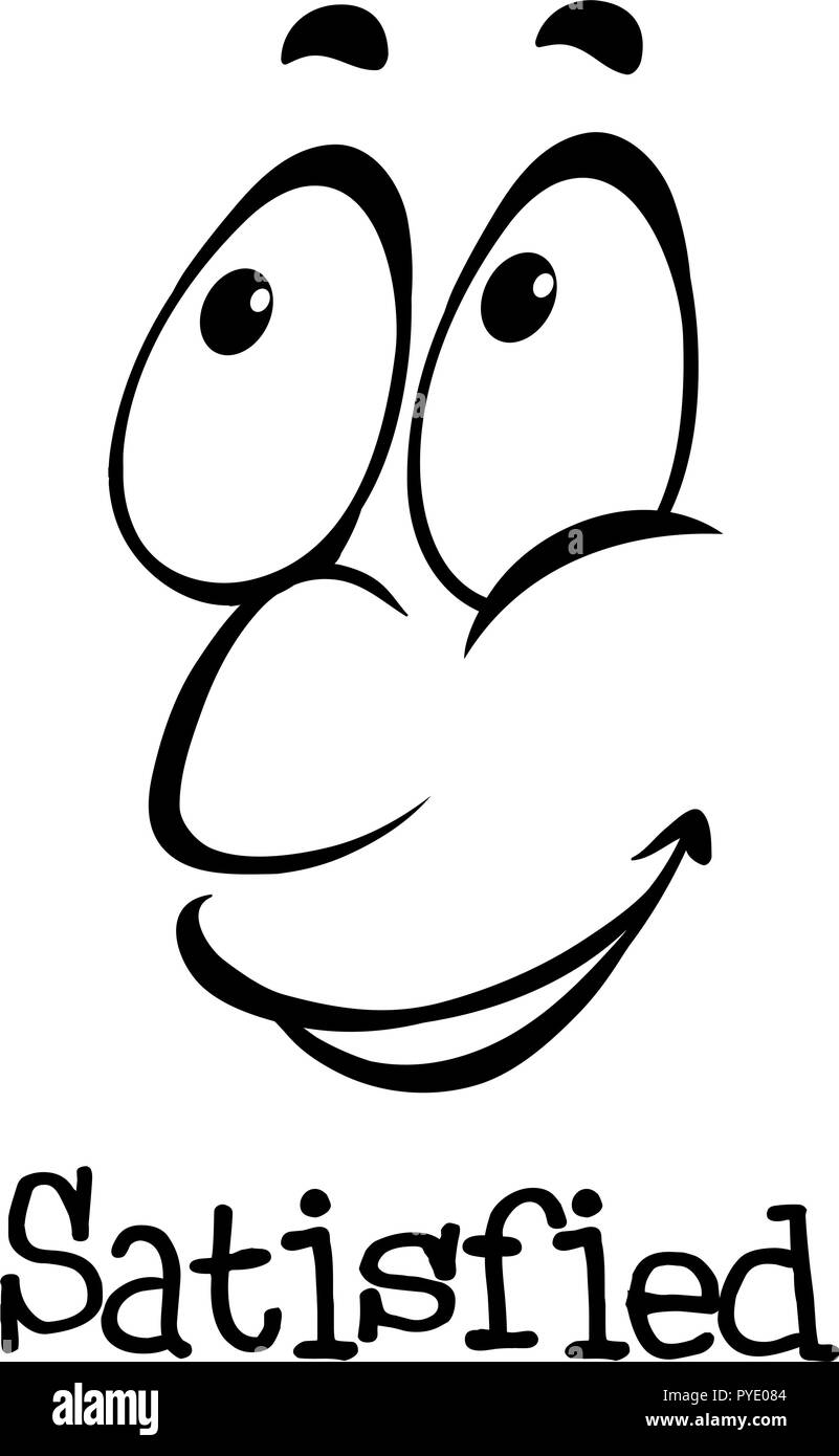 Expression wordcard for satisfied illustration Stock Vector Image & Art ...