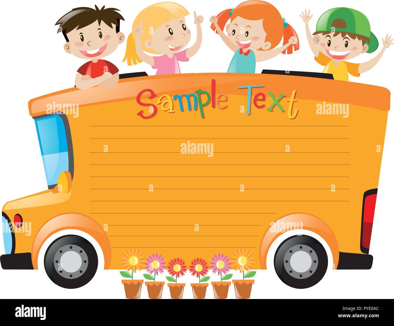 Clipart illustration schoolbus hi-res stock photography and images - Alamy