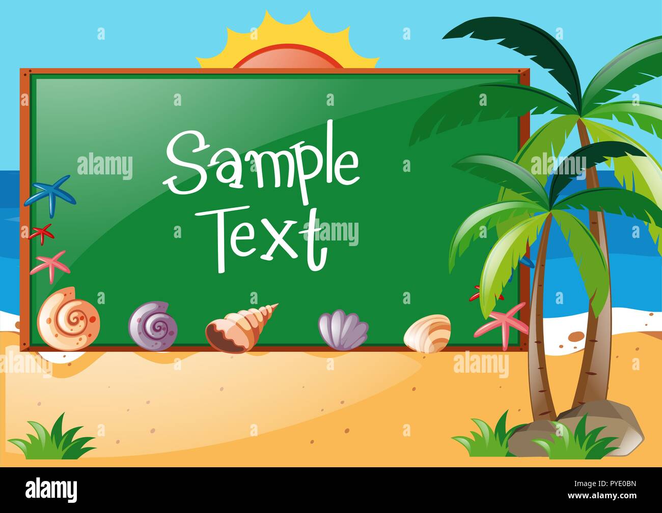 Frame design with ocean background illustration Stock Vector Image ...