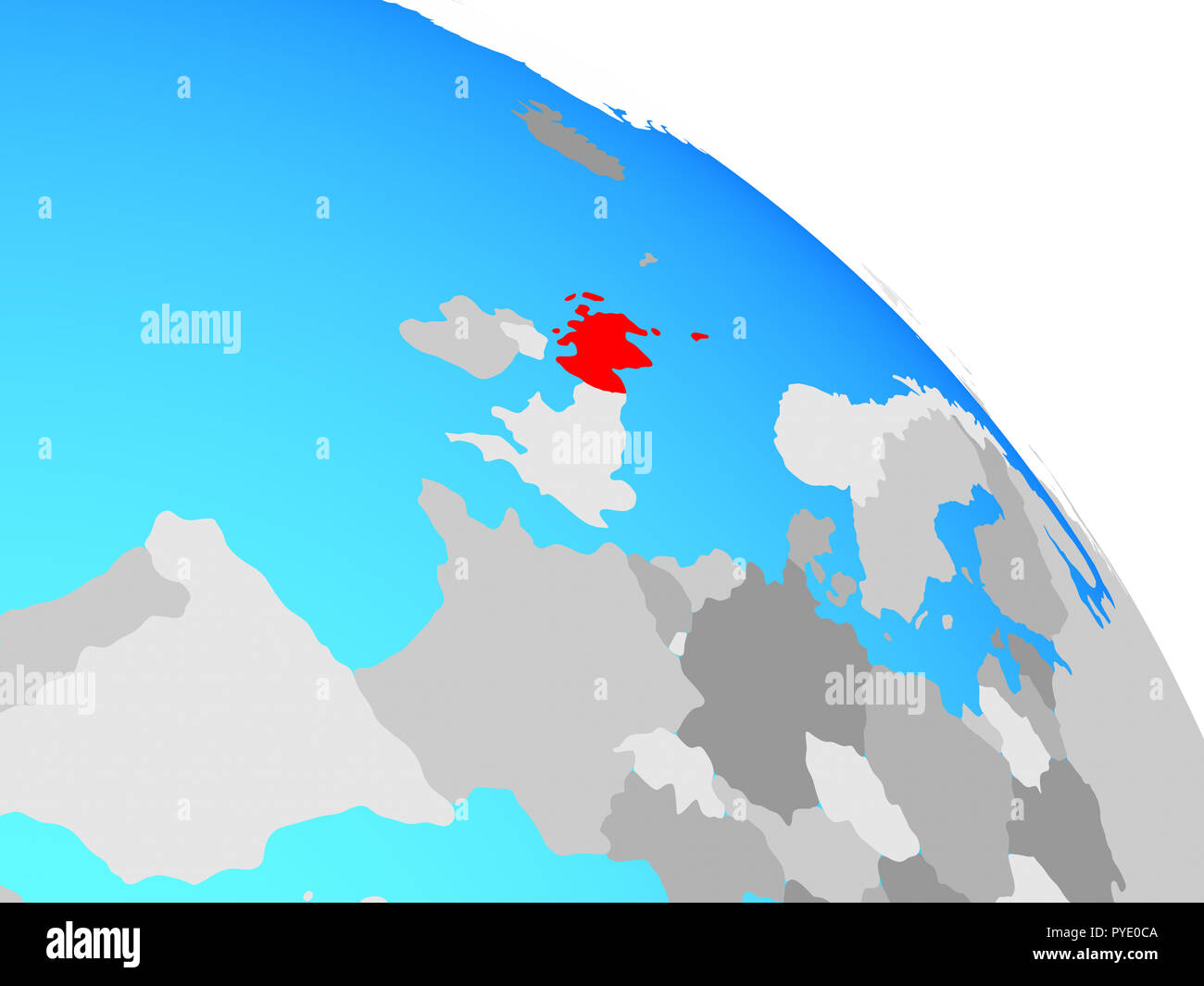 Scotland on simple blue political globe. 3D illustration Stock Photo ...