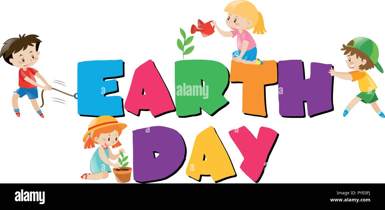 Poster design with earth day theme illustration Stock Vector Image ...