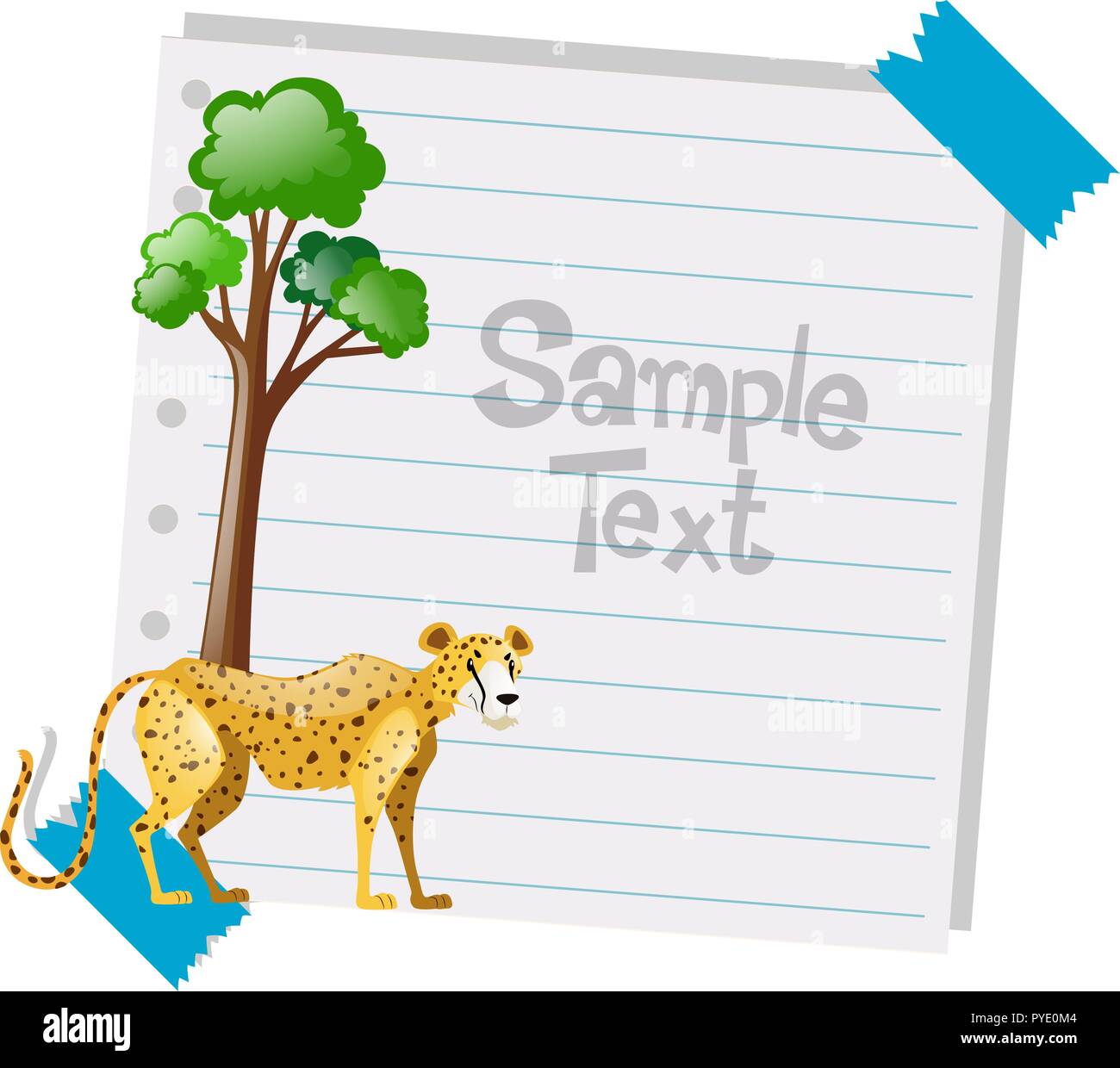 Paper template with cheetah in background illustration Stock Vector ...