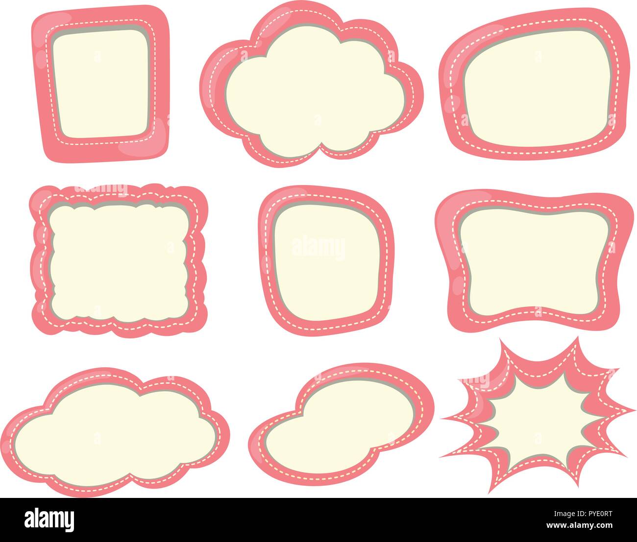 Different shapes of labels in pink illustration Stock Vector Image ...