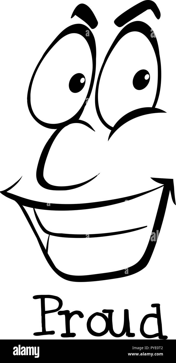 Expression wordcard for proud illustration Stock Vector Image & Art - Alamy