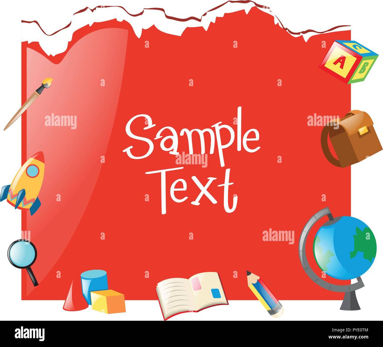 Frame design with school objects background illustration Stock Vector ...