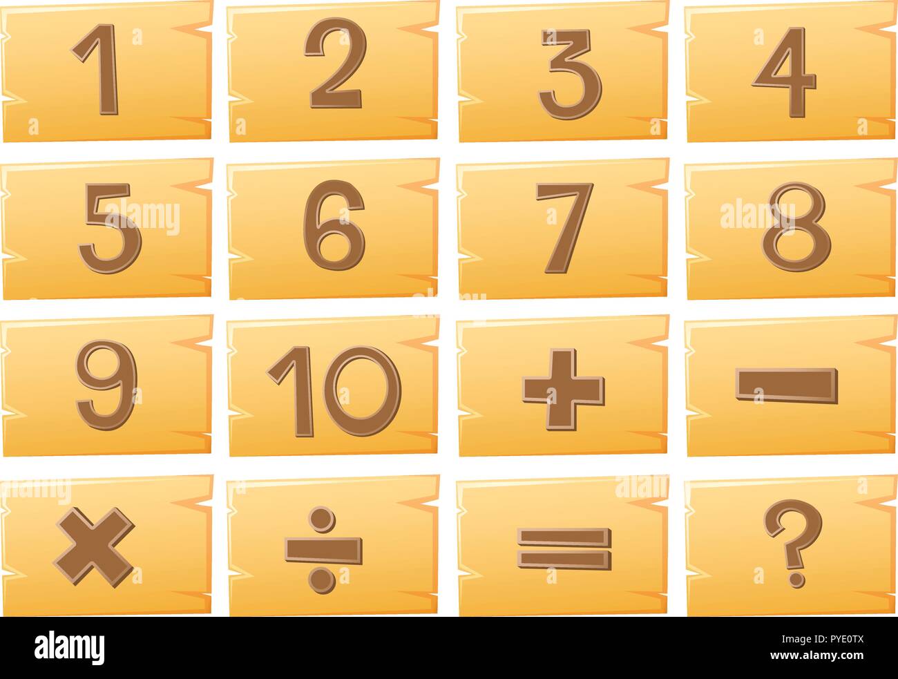 Numbers on wooden boards illustration Stock Vector Image & Art - Alamy