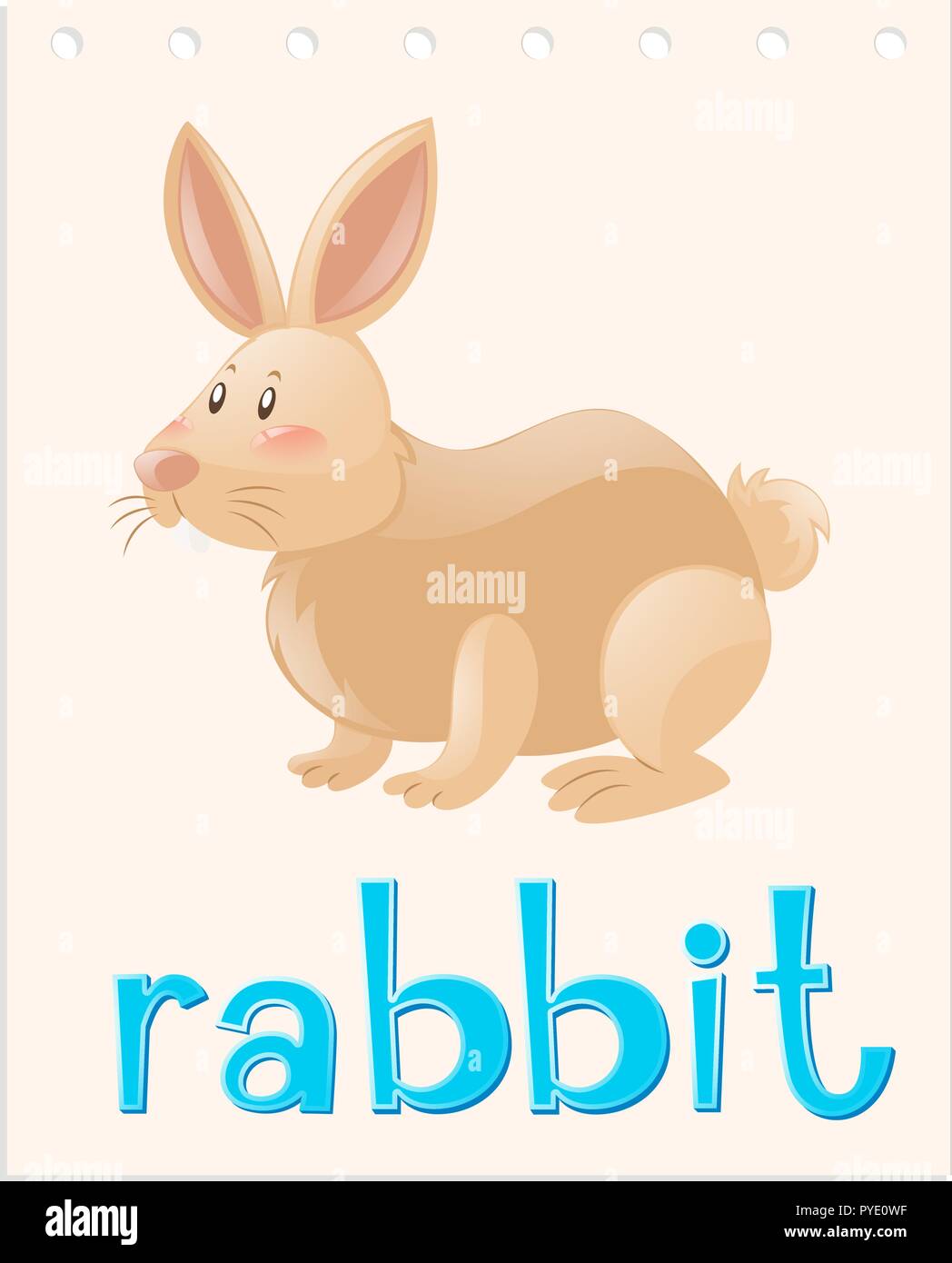 Animal flashcard with rabbit illustration Stock Vector Image & Art - Alamy