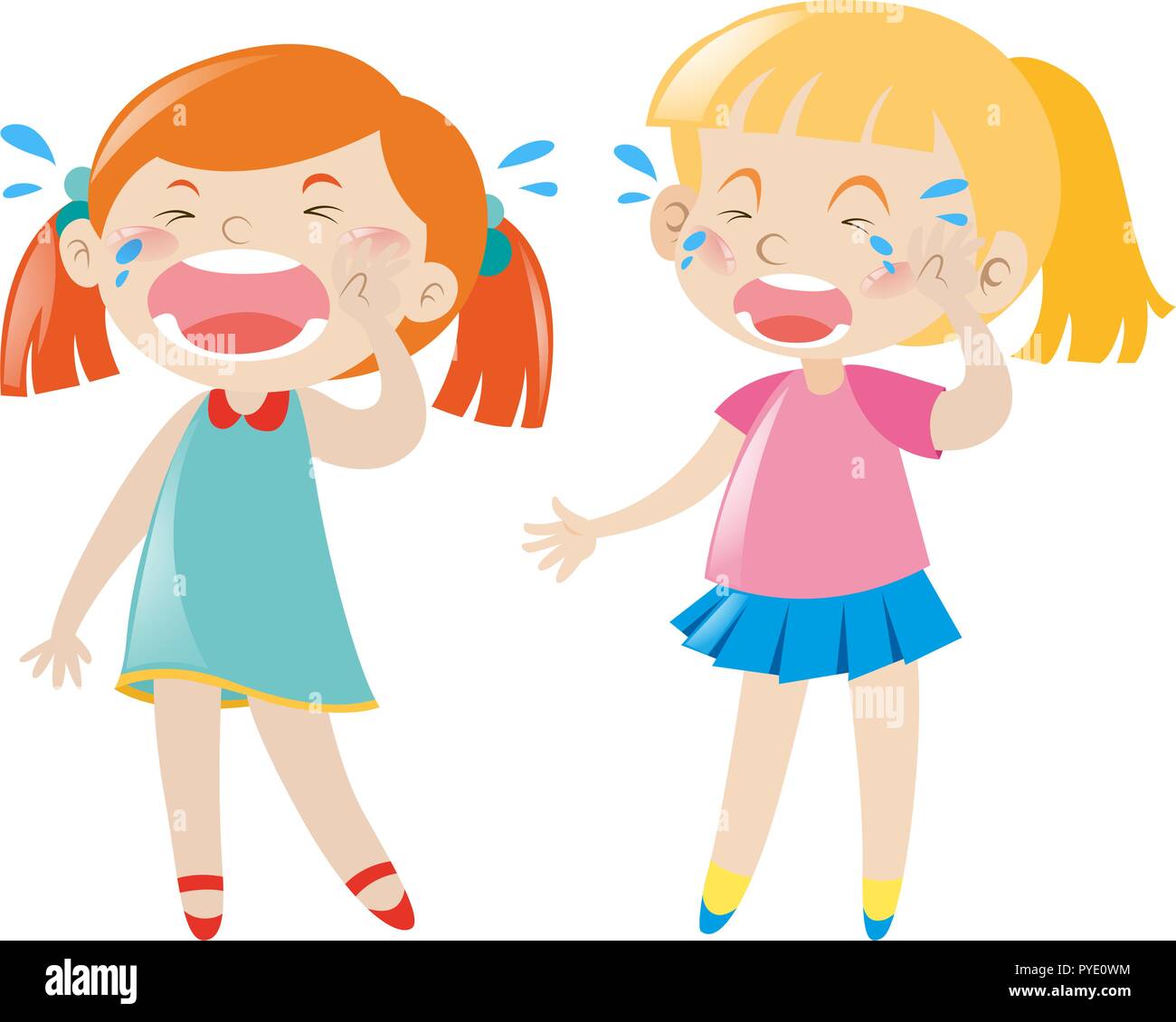 Two unhappy girls crying illustration Stock Vector Image & Art - Alamy