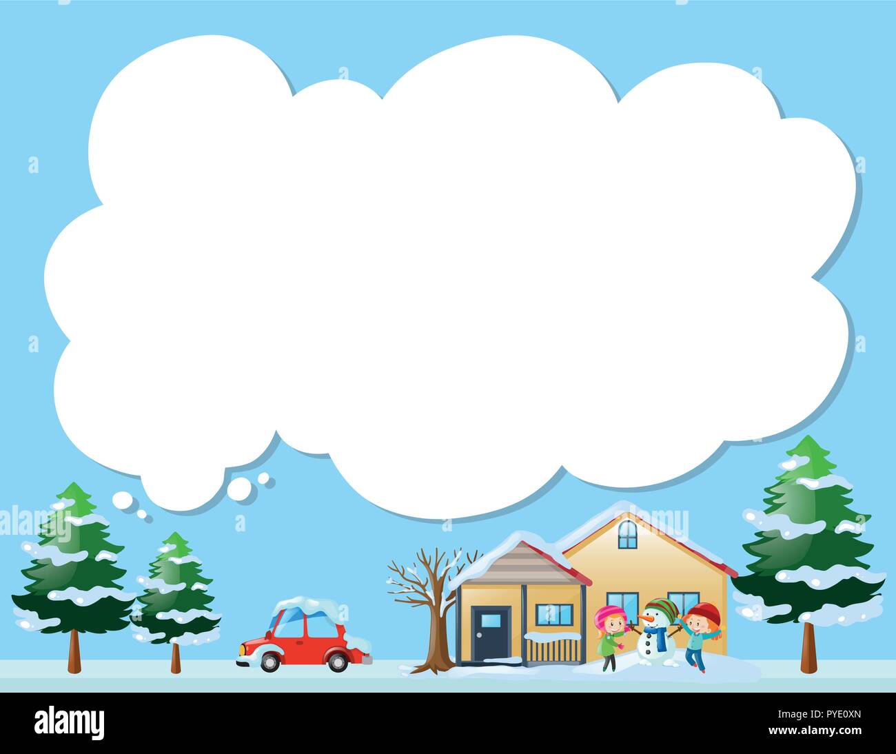 Kids winter border Stock Vector Images - Alamy