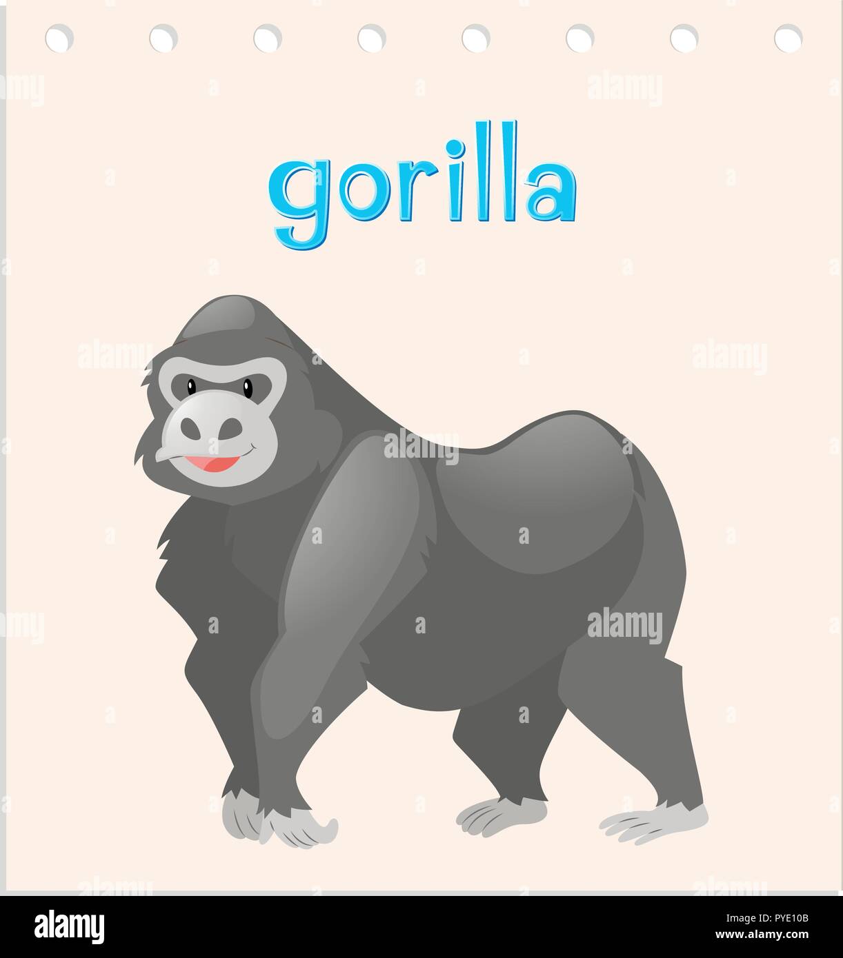 Wordcard with cute gorilla illustration Stock Vector Image & Art - Alamy