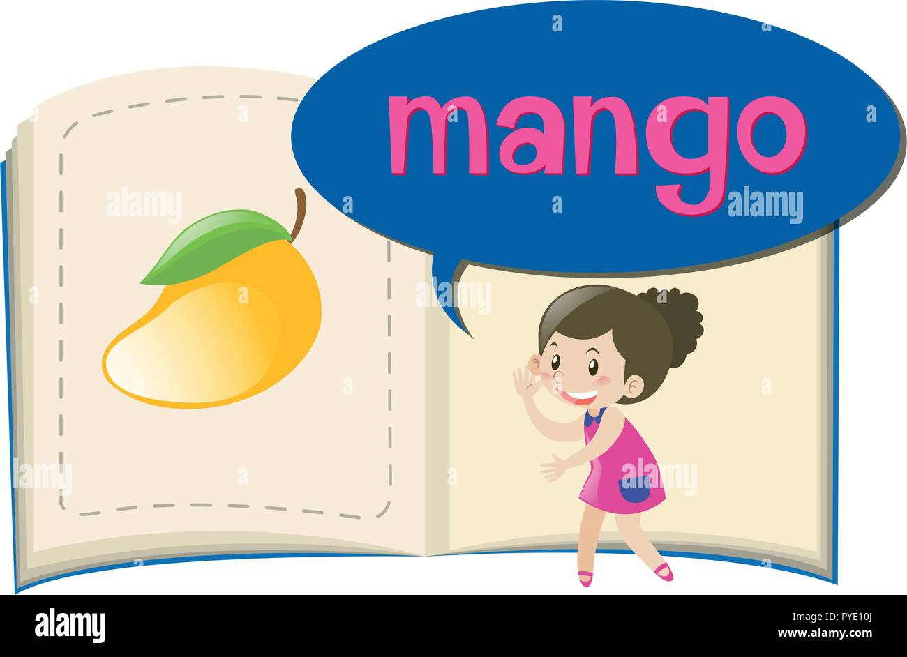 Word mango on children book illustration Stock Vector Image & Art - Alamy