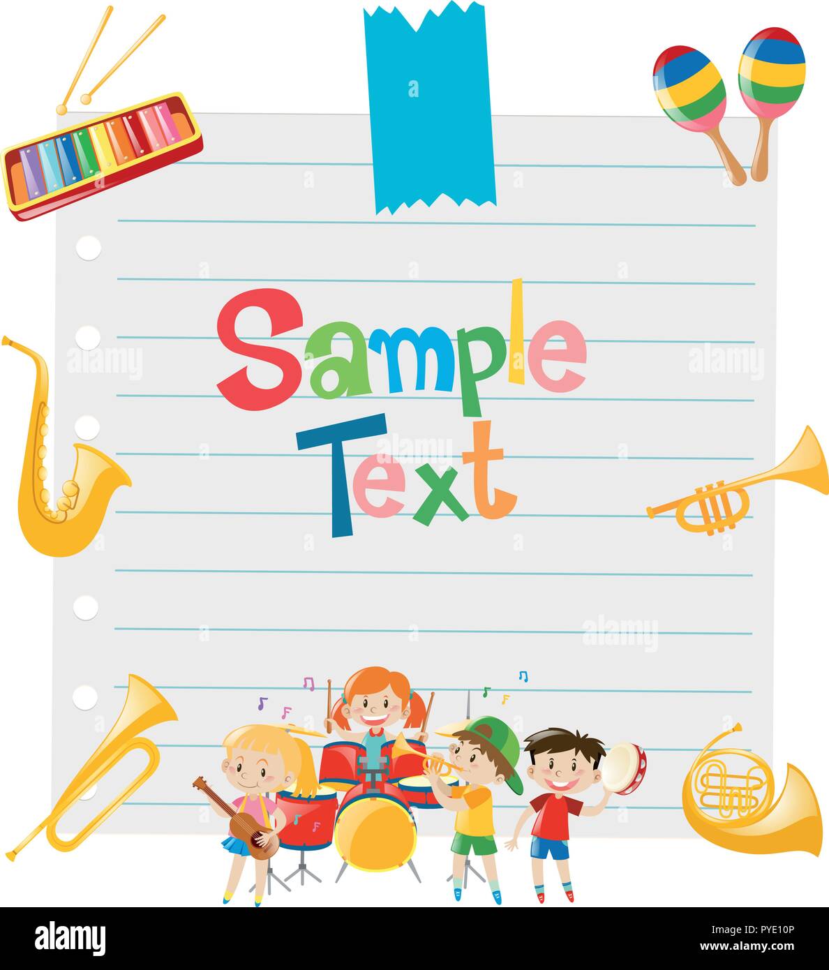 Paper design with musical instruments illustration Stock Vector Image ...