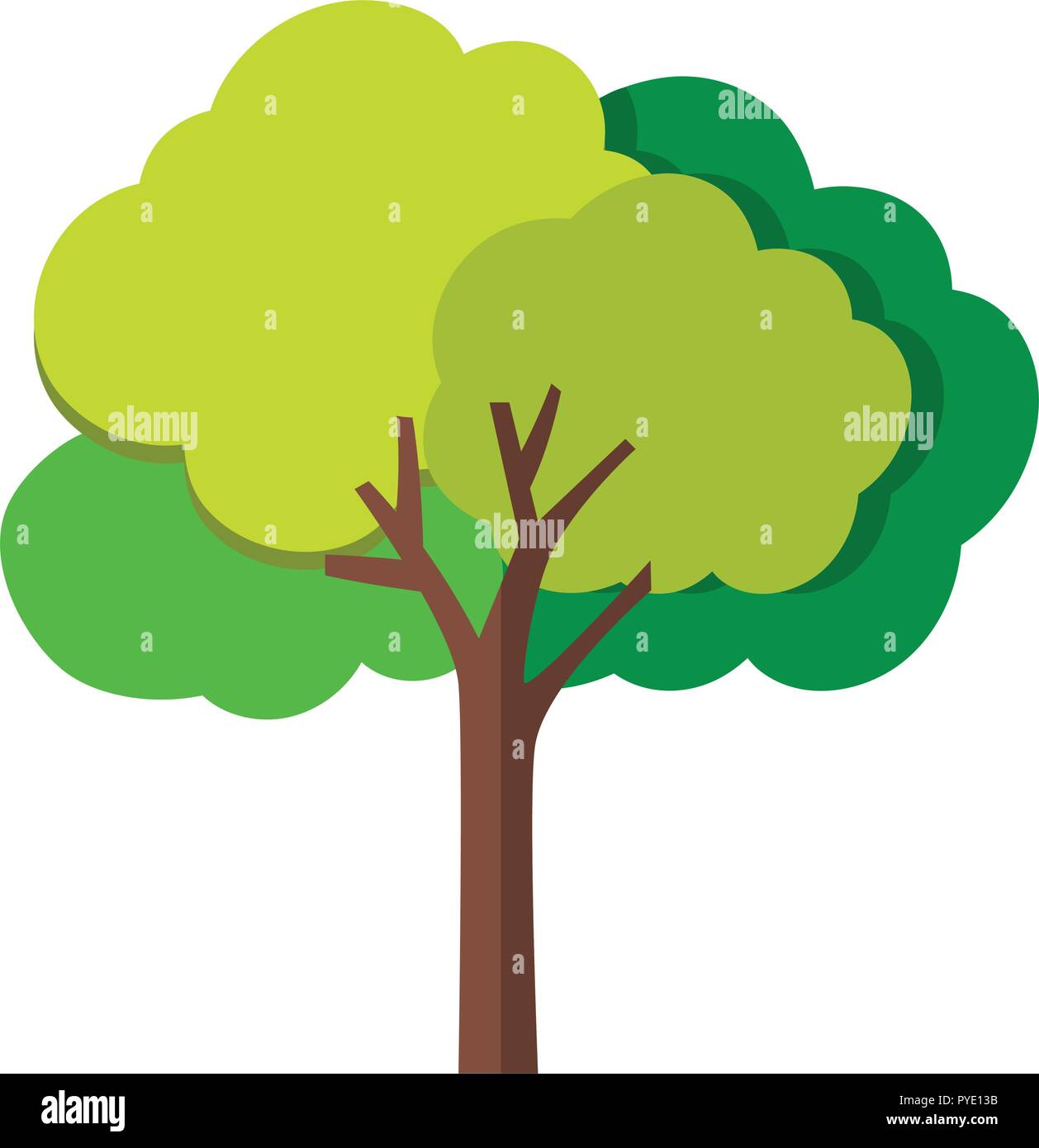 Single tree on white background illustration Stock Vector Image & Art ...