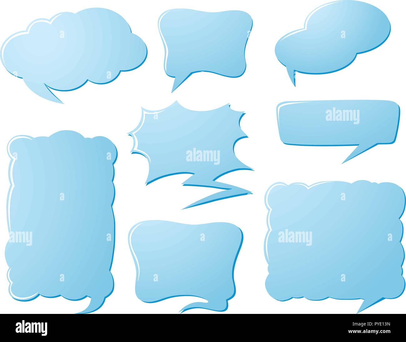 Speech bubble templates in blue color illustration Stock Vector Image ...