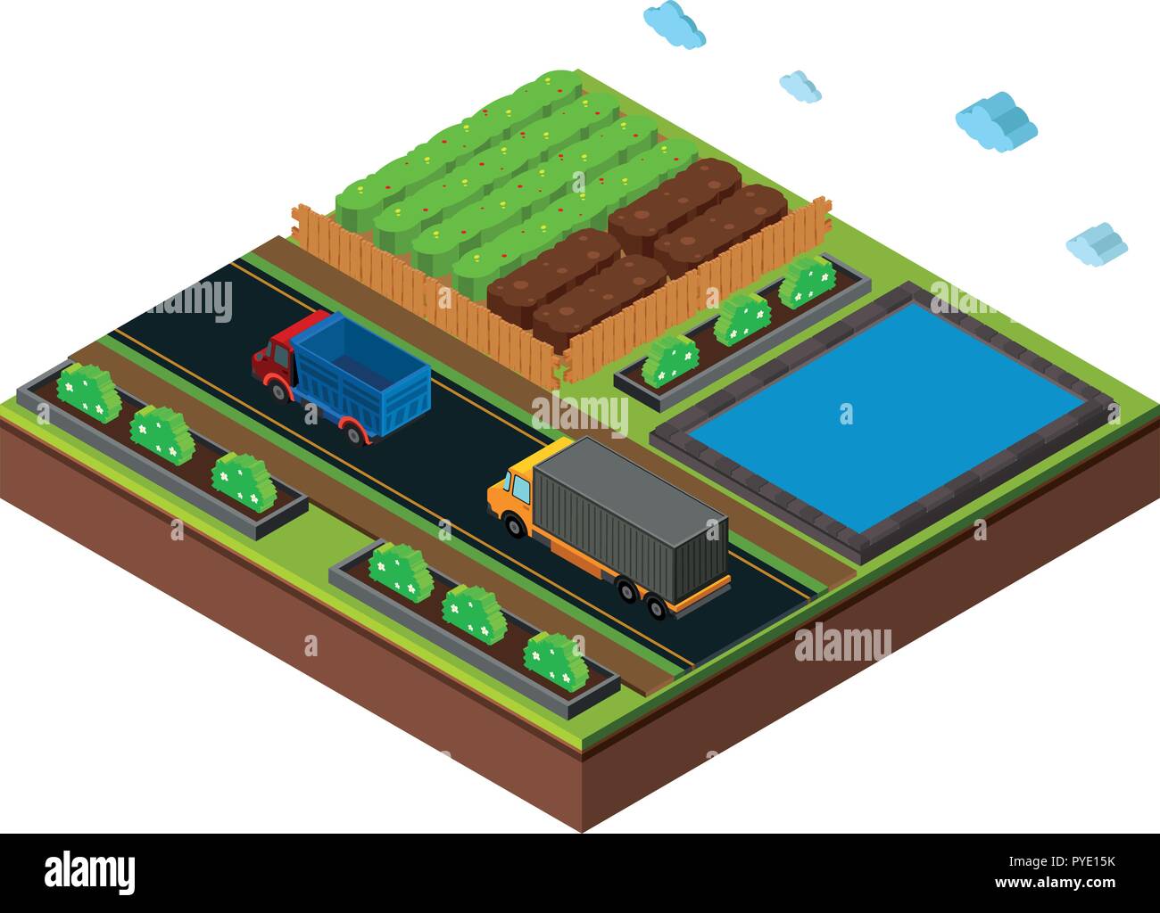 Pool on farm Stock Vector Images - Alamy