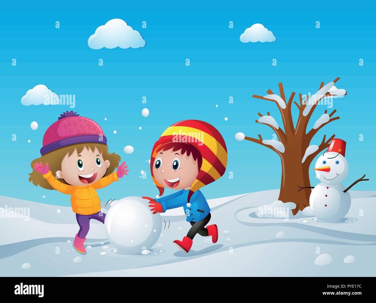 Children on the field Stock Vector Images - Alamy