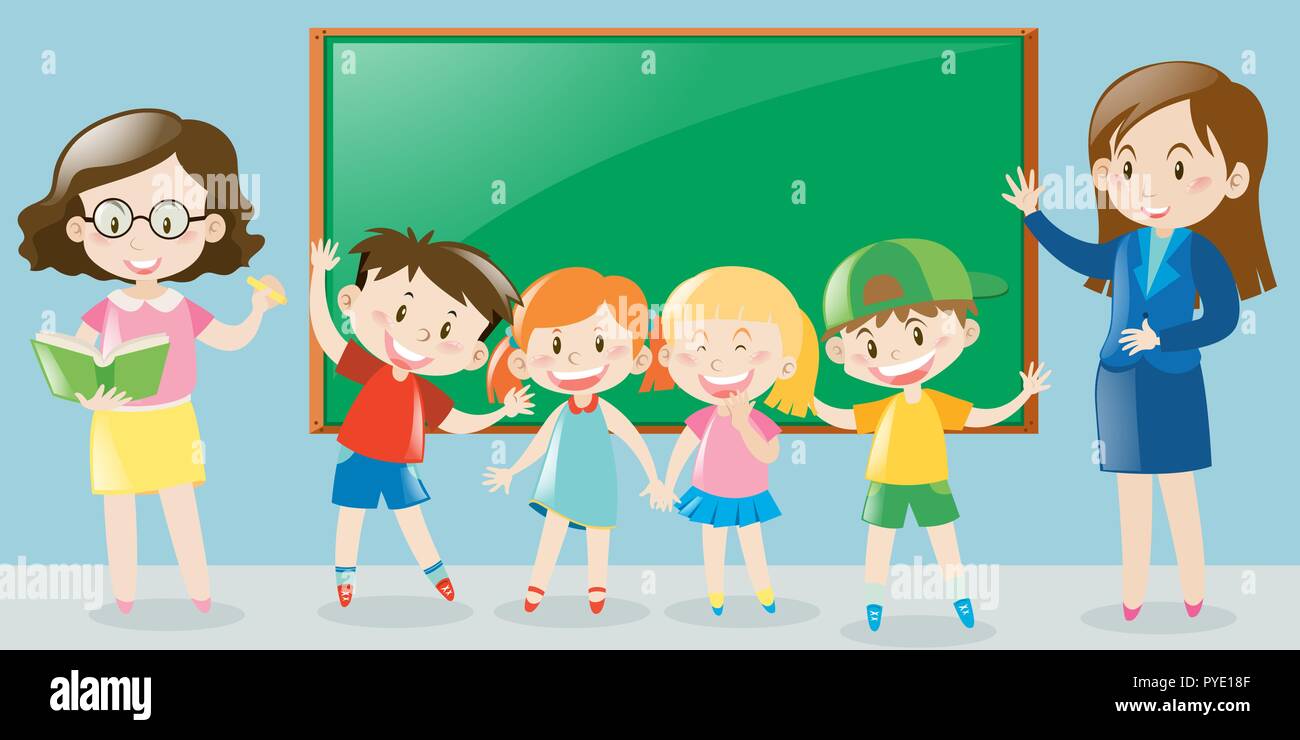 Teachers and students in classroom illustration Stock Vector Image ...