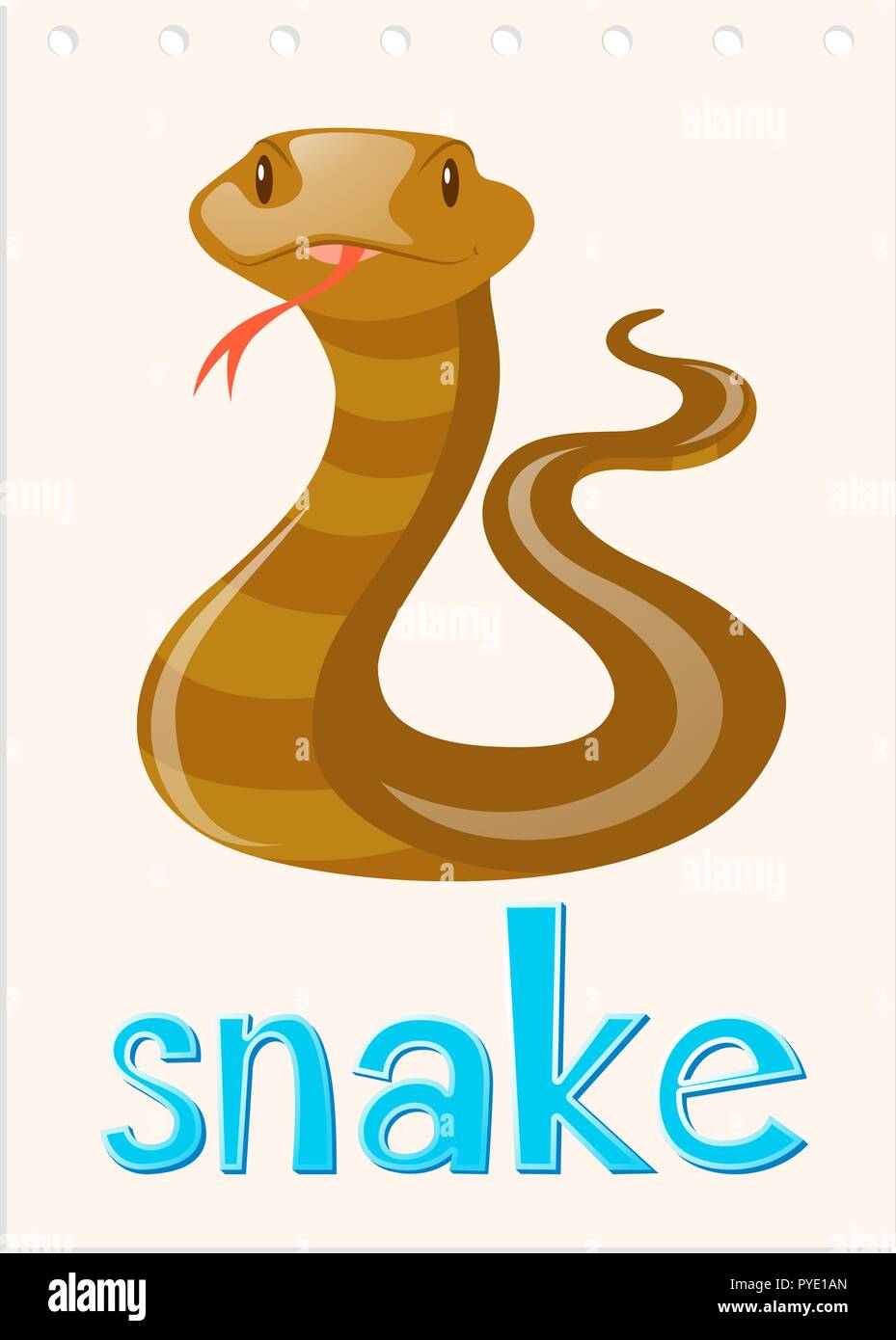 Wordcard with wild snake illustration Stock Vector Image & Art - Alamy