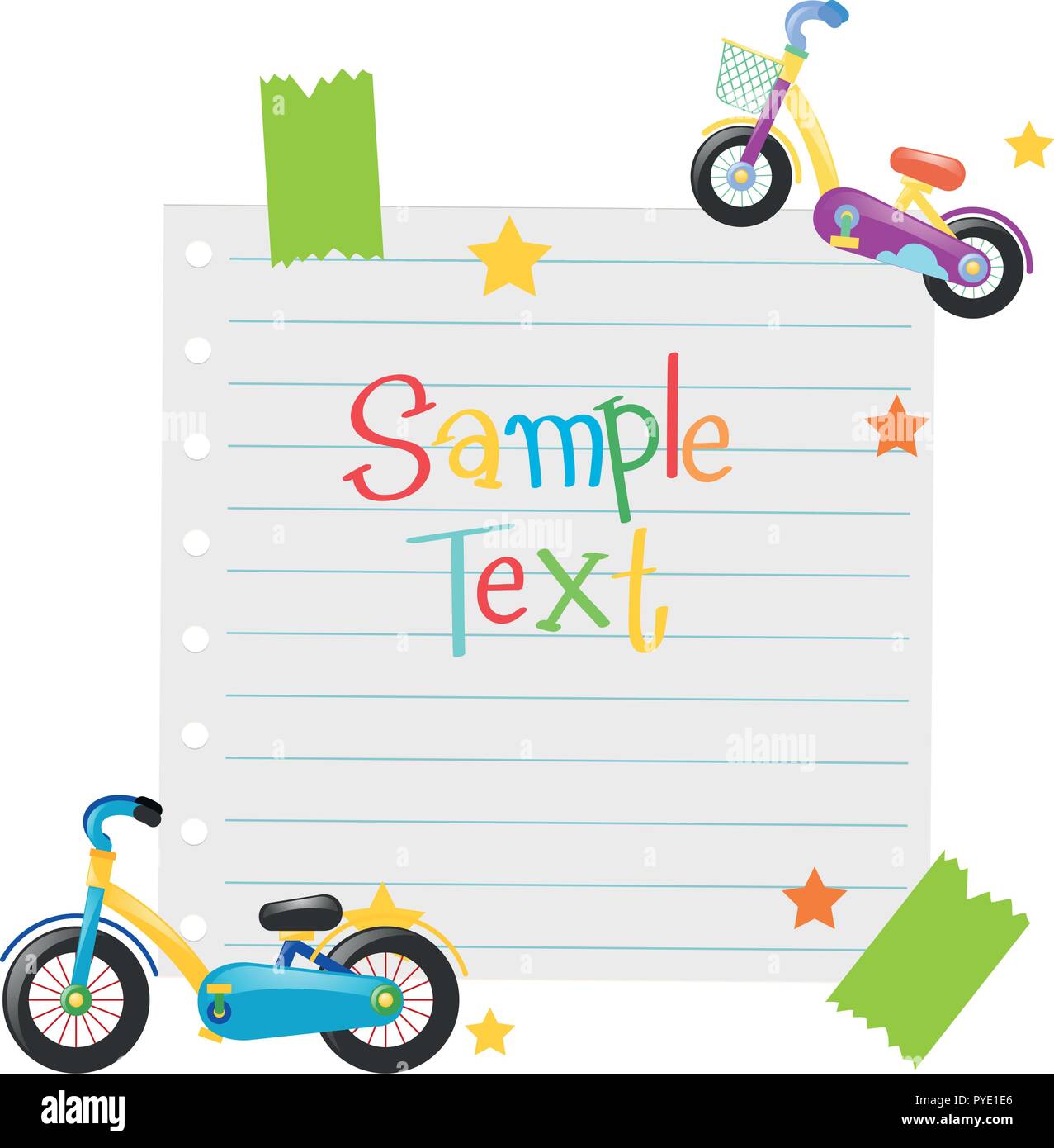 Paper design with two bicycles in background illustration Stock Vector ...