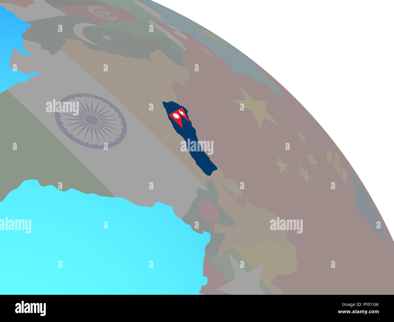 Nepal on simple 3d hi-res stock photography and images - Alamy