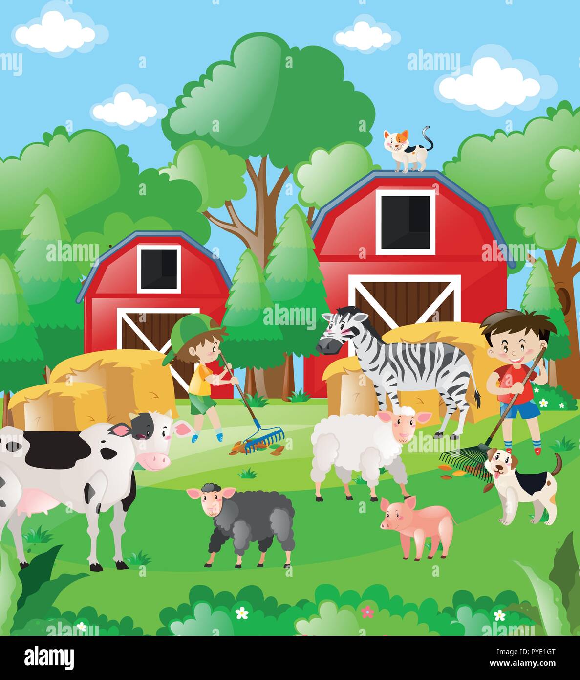 Pig in barn with dog hi-res stock photography and images - Alamy