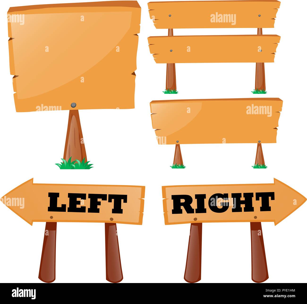 Wooden sign template on wooden poles illustration Stock Vector Image ...