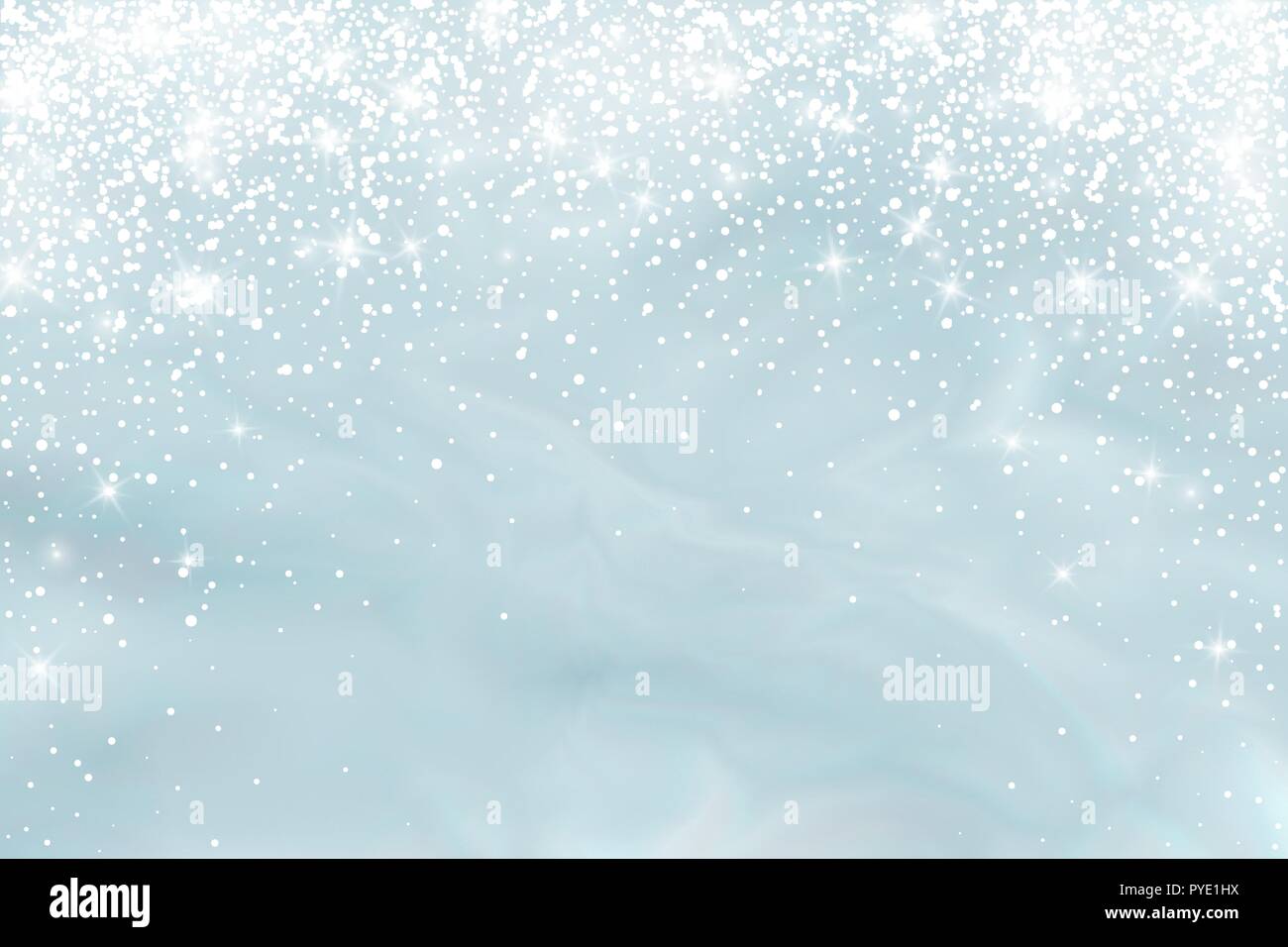 Snow frost Effect . Abstract bright white shimmer lights and snowflakes ...
