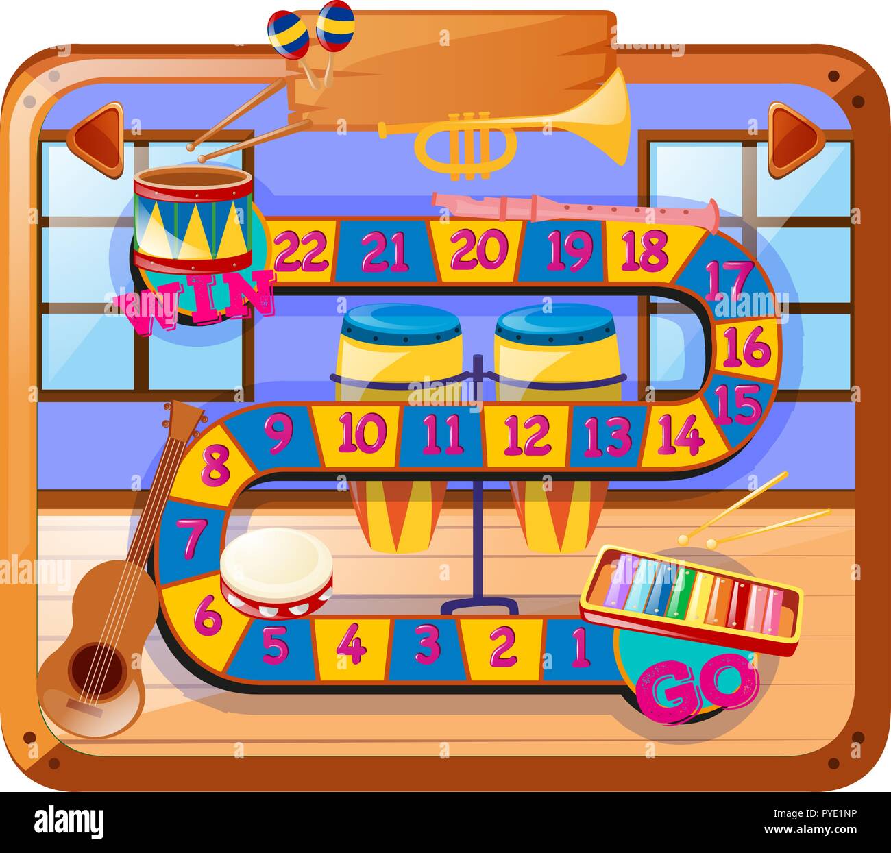Musical instruments in room Stock Vector Images - Alamy