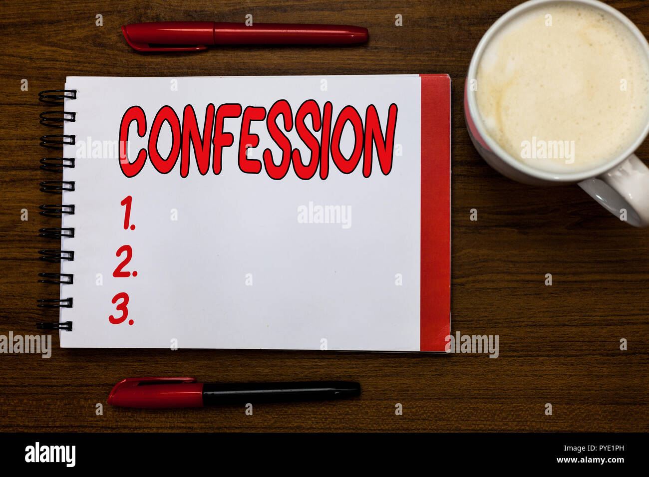 Handwriting text writing Confession. Concept meaning Statement ...