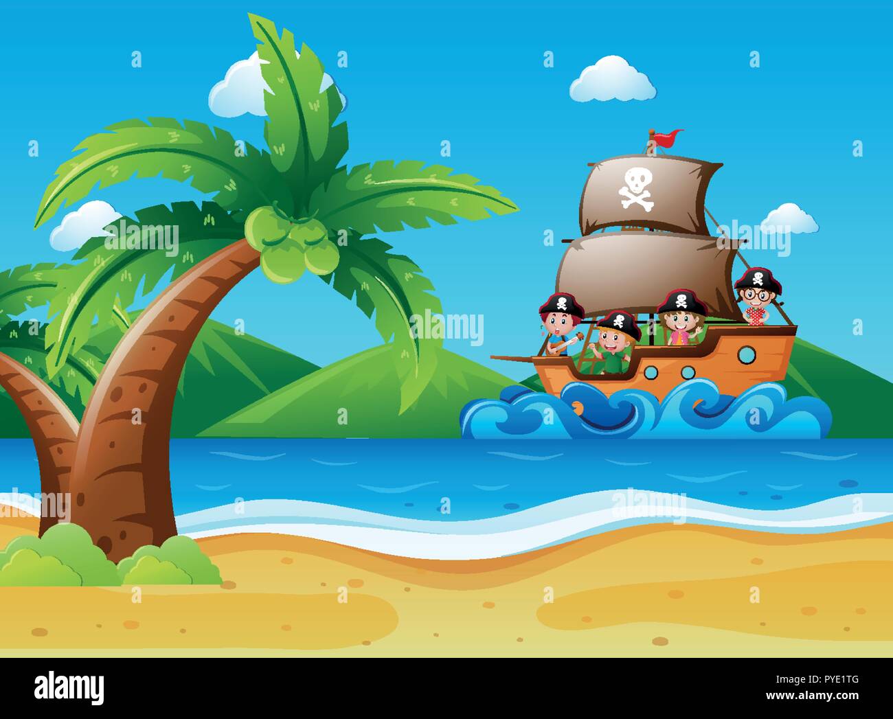 Pirate ship children Stock Vector Images - Alamy