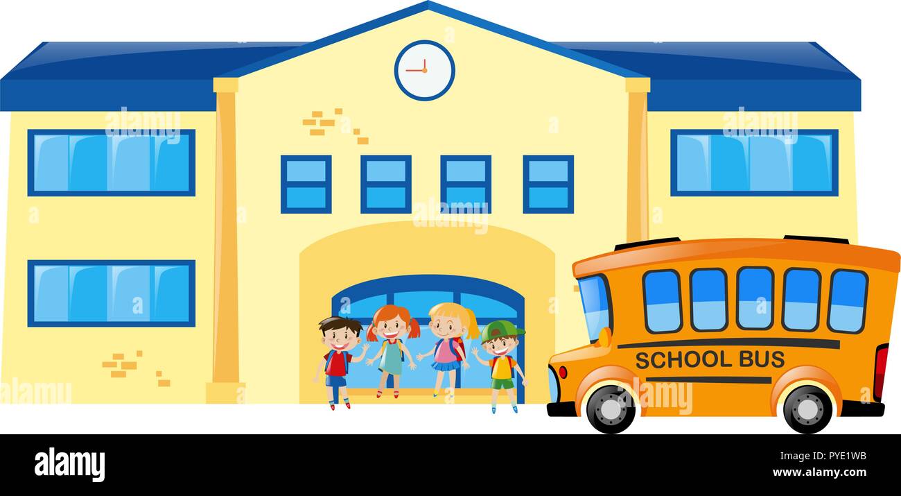Front Of School Bus Drawing