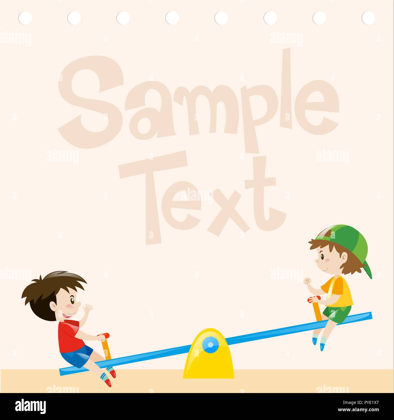 Paper design with boys on seesaw illustration Stock Vector Image & Art ...