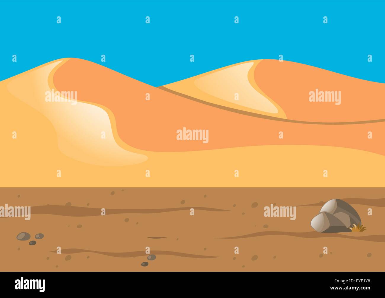 Nature scene with sand in desert illustration Stock Vector Image & Art ...
