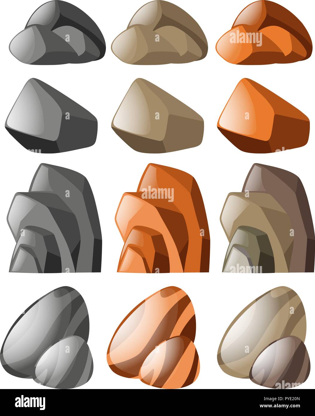 Different shapes of stone illustration Stock Vector Image & Art - Alamy