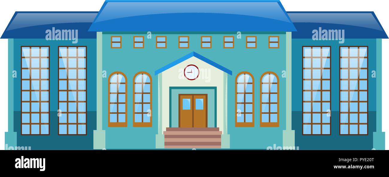 Blue building with lots of windows illustration Stock Vector Image ...