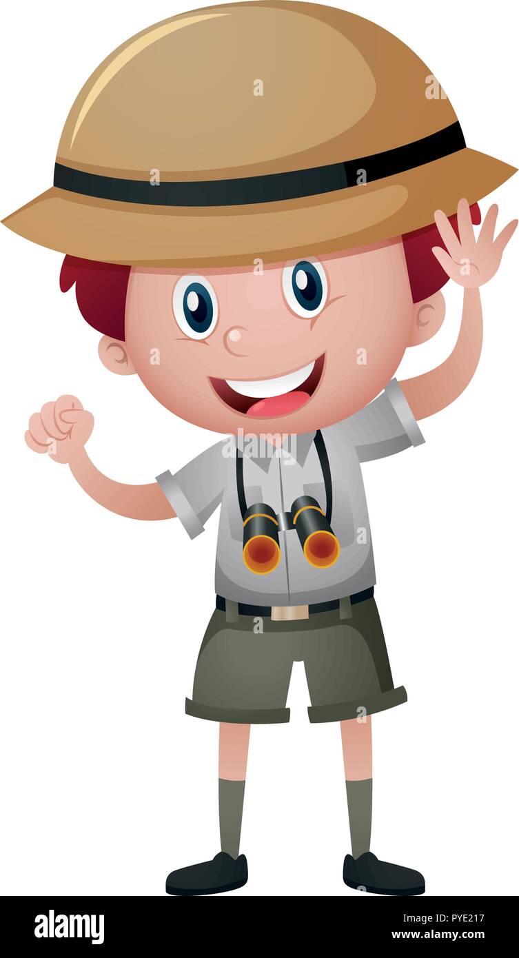 Boy in safari outfit illustration Stock Vector Image & Art - Alamy