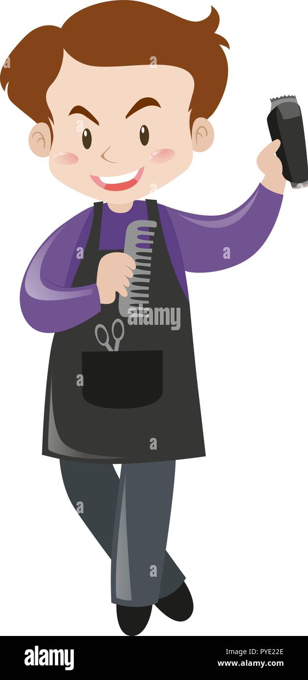 Cartoon Male Hairdresser