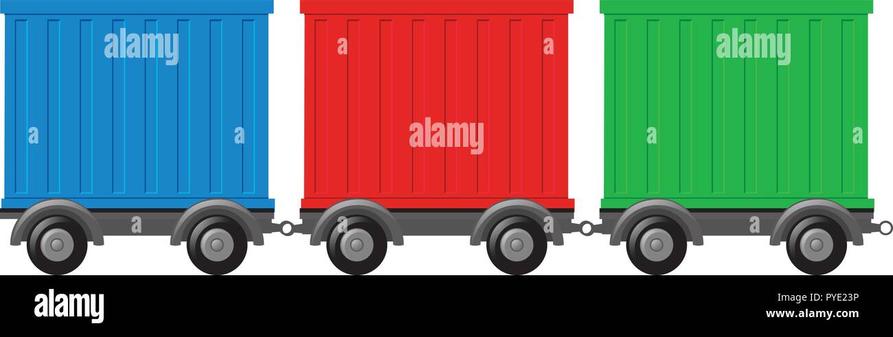 Three different colors of wagons illustration Stock Vector Image & Art ...